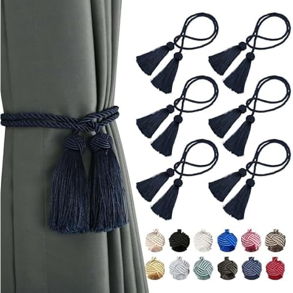 Click here for W3lian 6 Pack Curtain Handmade Tiebacks Decorative... prices