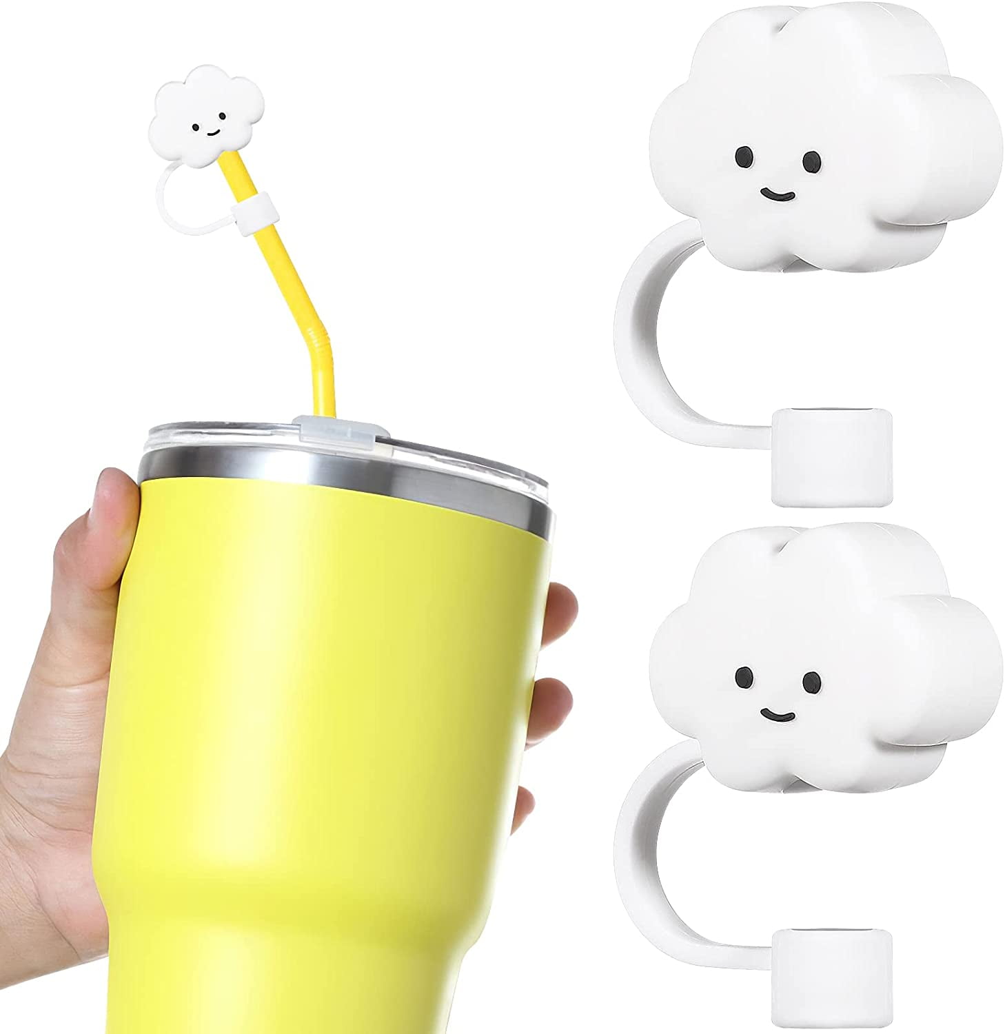 2Pcs Straw Tips Cover Straw Covers Cap for Reusable Straws Cloud Shape ...