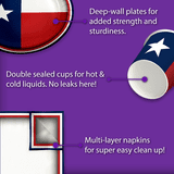 Texas State Flag Birthday Party Supplies Set Plates Napkins Cups ...