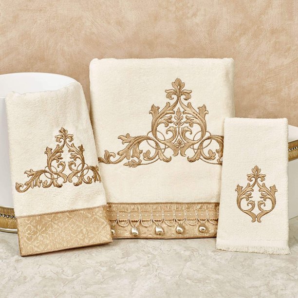 Avanti Linens Monaco Bath Towel Set Light Cream, Includes 1 Bath Towel ...