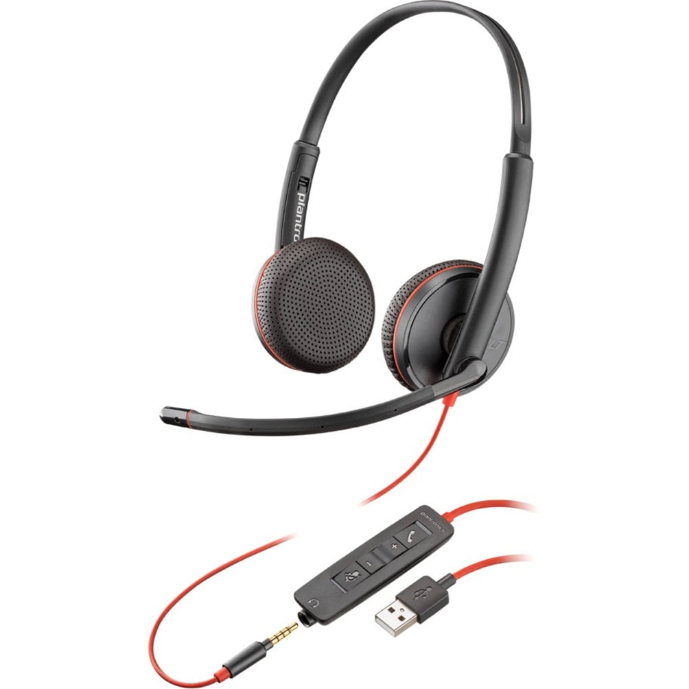 Plantronics - Blackwire 3325 Wired Stereo Headset with Boom Mic (Poly ...