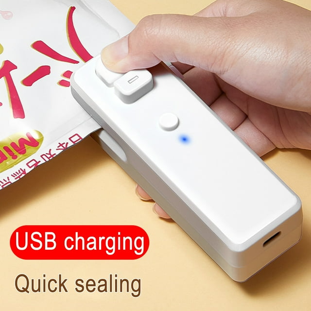 Mini Bag Sealer,2 in 1 Heat Sealer and Cutter,Rechargeable Portable Sealing Machine, Handheld ...