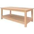 Rustic Natural Pine Wood Coffee Table Rectangle with Storage Shelf ...