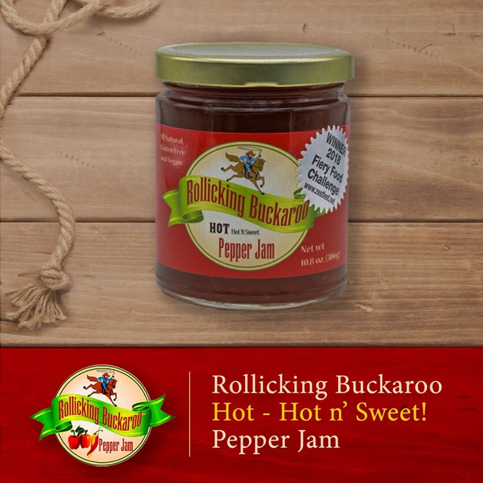 Rollicking Buckaroo Pepper Jam Hot-Hot N Sweet (All Natural, Gluten ...