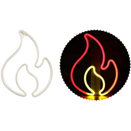 Flame Neon Sign, Red and Yellow Flame Neon with On / Off Switch, Flame ...