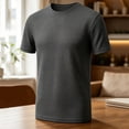 cllios Mens Shirts Waffle Knit Textured Crew Neck Short Sleeve T-Shirts ...