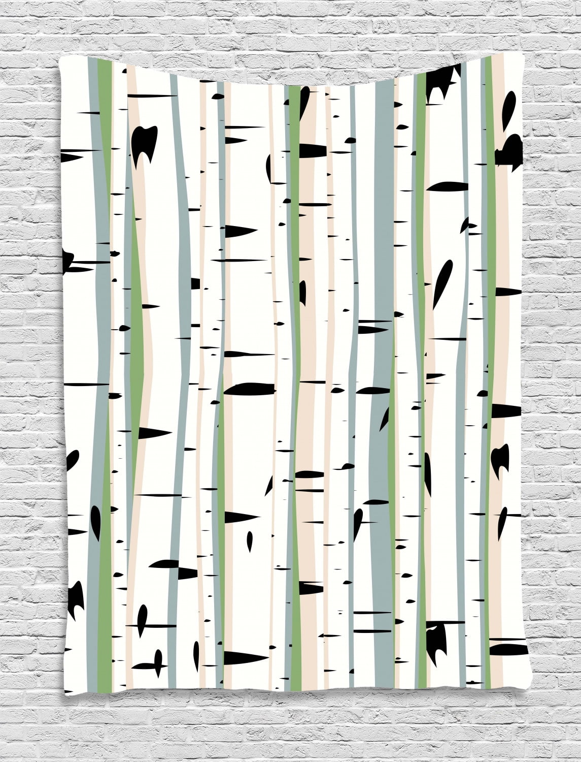 Forest Tapestry, Dense Tree Formation Birch Trunks Abstract Grove ...