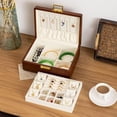 CNV Professional 2-Layer Solid Wood Jewelry Box with Lock and Key ...