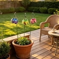 Metal Flower Garden Stakes 3-Pack, 15.4 Inch Iron Floral Sticks with ...