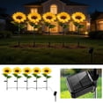 5 Pack Single Head Solar Sunflower Lights, Waterproof Auto On LED Lamp ...