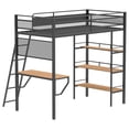 Campus 3-shelf Metal Twin Workstation Loft Bed Matte Black - Walmart.com