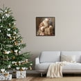 Stupell Industries Vintage Santa Wrapping Gift Holiday Painting Black ...