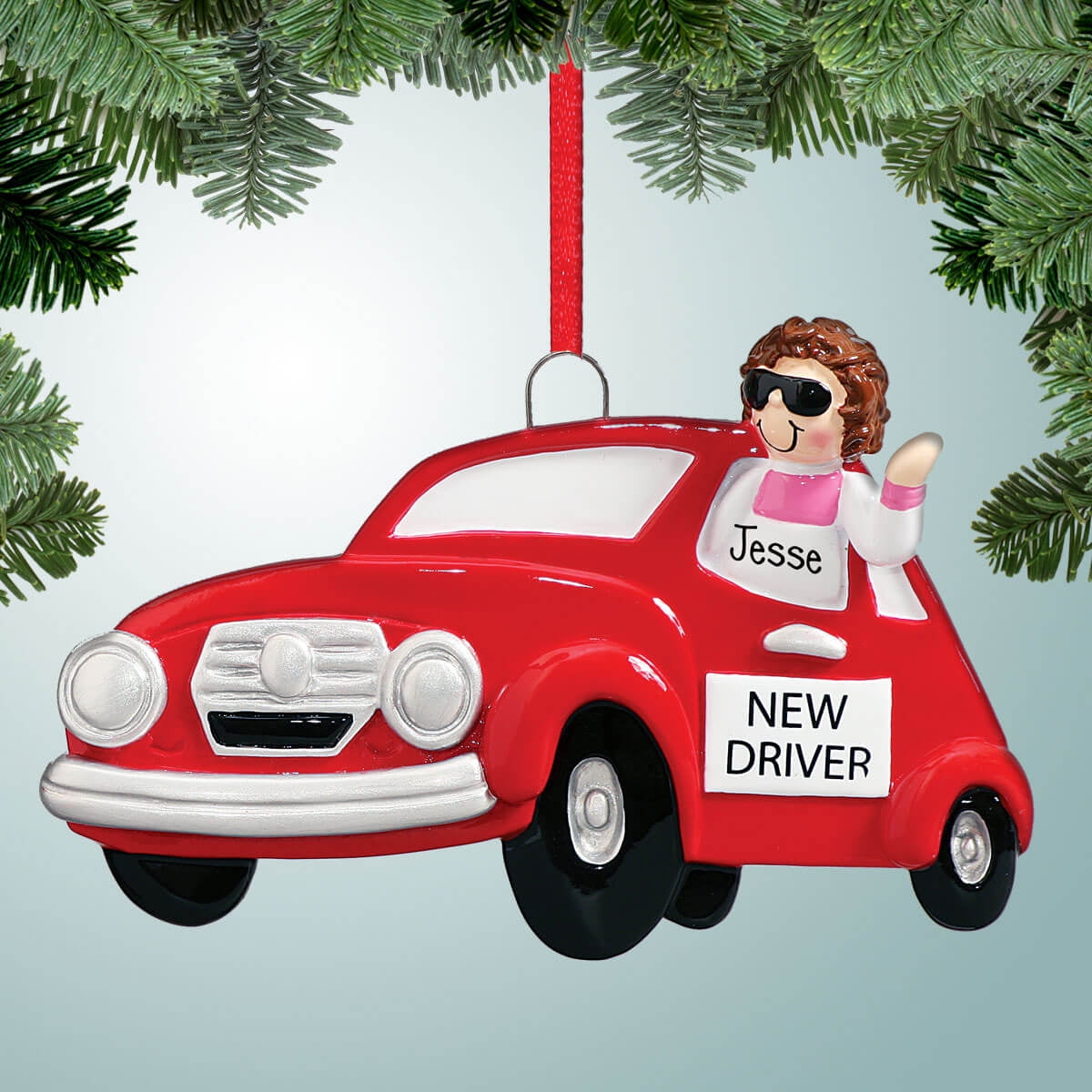 Personalized Waving New Driver - Girl Christmas Ornament - 16th ...