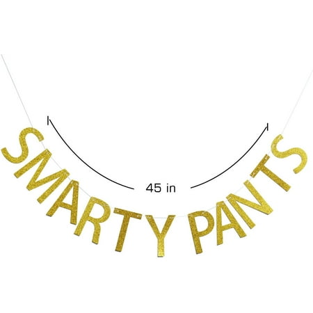Smarty Pants Gold Glitter Banner Graduation Sign Photo Props Graduate ...