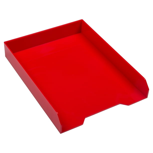 JAM Paper Stackable Paper & Letter Trays, Red, 1 per Pack - Walmart.com