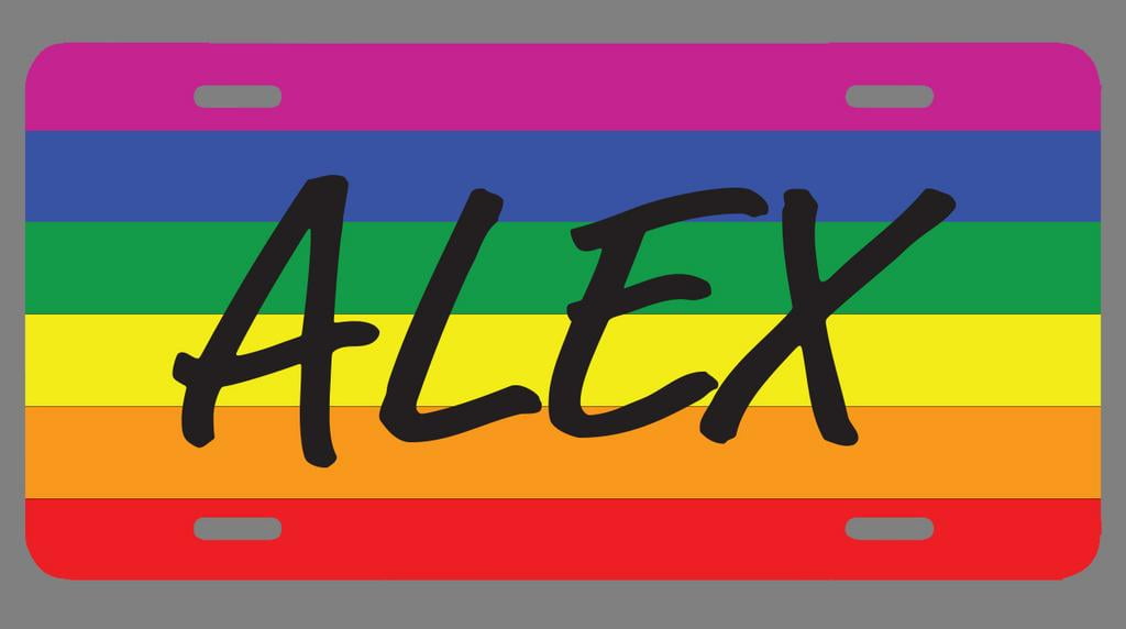 Alex Name Pride Flag Style License Plate Tag Vanity Novelty Metal | UV ...