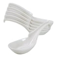 Contemporary White Melamine Asian Soup Spoons With Ladle Hook & Notch ...