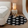 5ft Round Rug Pet Paw Printed Area Rugs for Living Room Bedroom ...