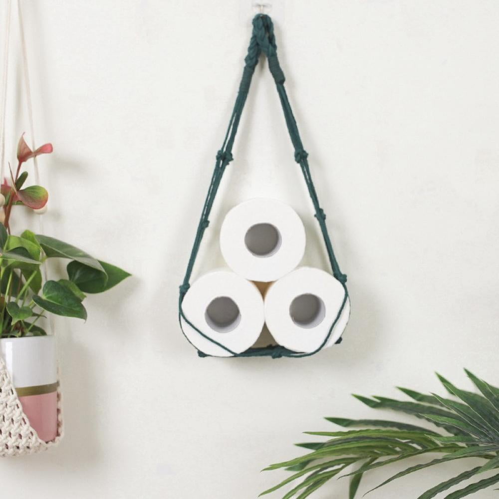Prettyui Cotton Rope Roll Paper Storage Hanging Bag Magazine Book ...
