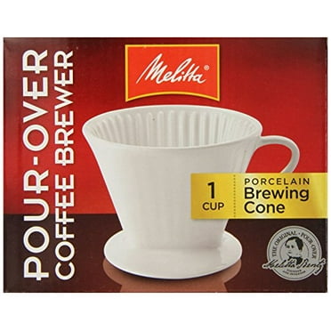 Melitta White Porcelain #2 Pour-over Single Cup Cone Coffeemaker ...