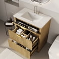 Fluted Bathroom Vanity with Ceramic Sink – Farmhouse Freestanding ...