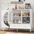 Homfa Bar Cabinet with Glass Cup Holders, Modern Sideboard with 2 ...