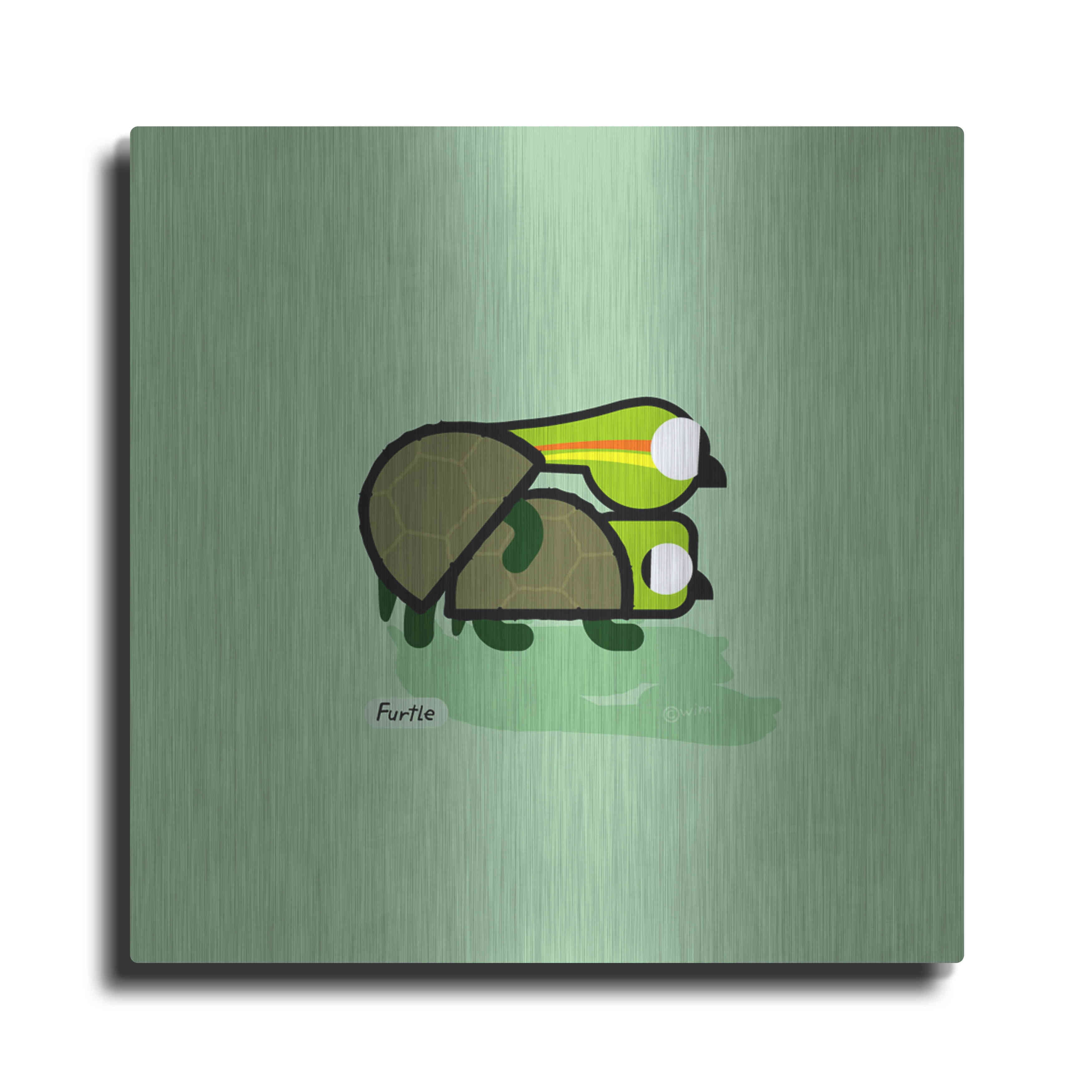 Luxe Metal Art 'Furtle' by Chuck Wimmer, Metal Wall Art, 12"x12 ...