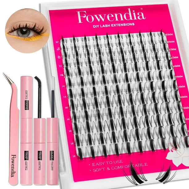 Kit de extensiones de pestañas Fowendia Fairy Lash Clusters D Curl ...