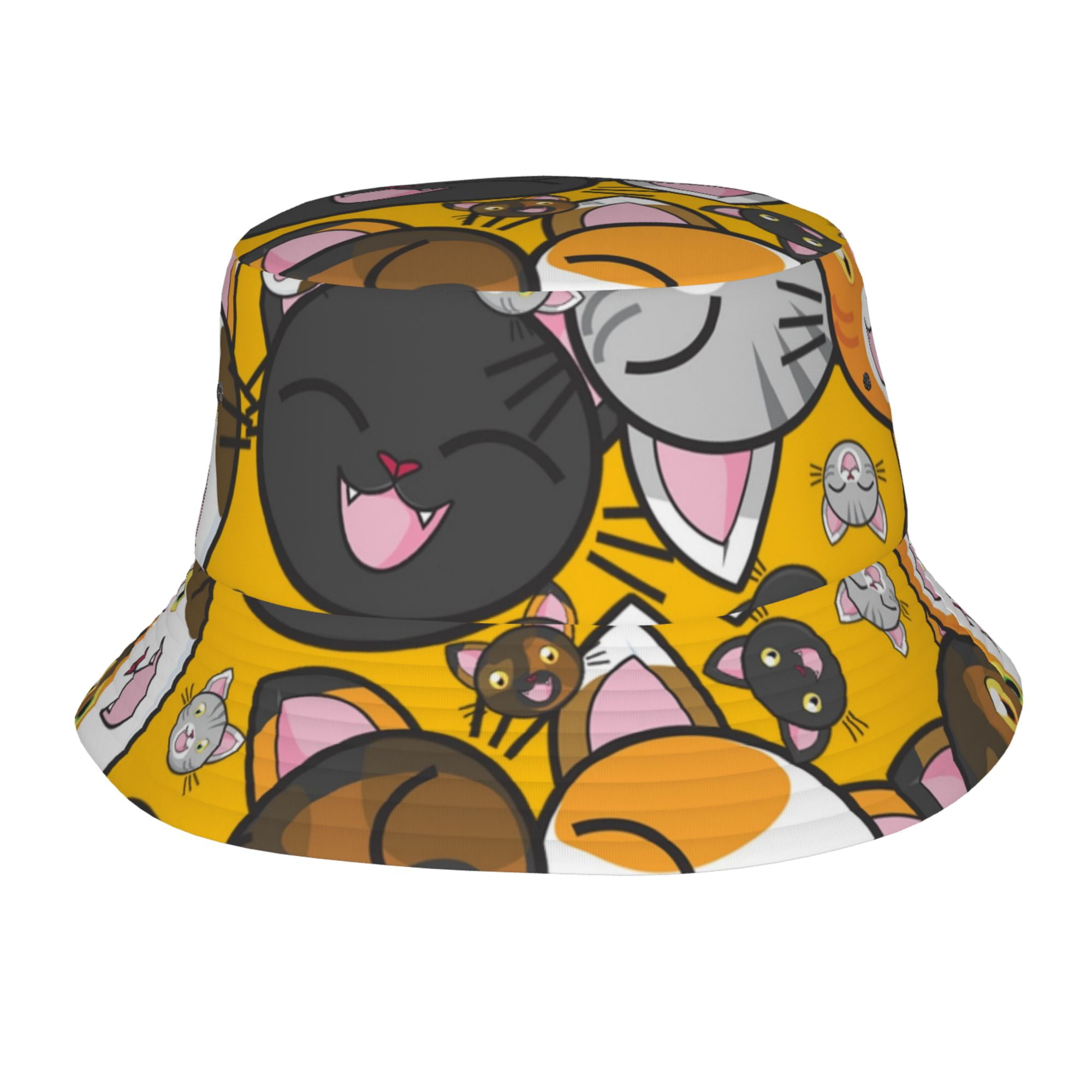 ZICANCN Bucket Hat -Cats Cute Unisex Print Double-Side-Wear Bucket Hat ...