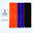 150-Pack Halloween Tri-Color Craft Stems – Orange, Purple, Black Fuzzy ...