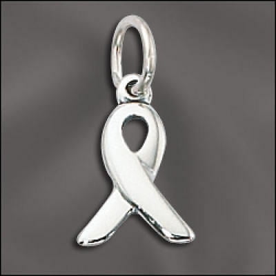 Sterling Silver Cancer Charm - Cancer Awareness Ribbon Charm .925 ...