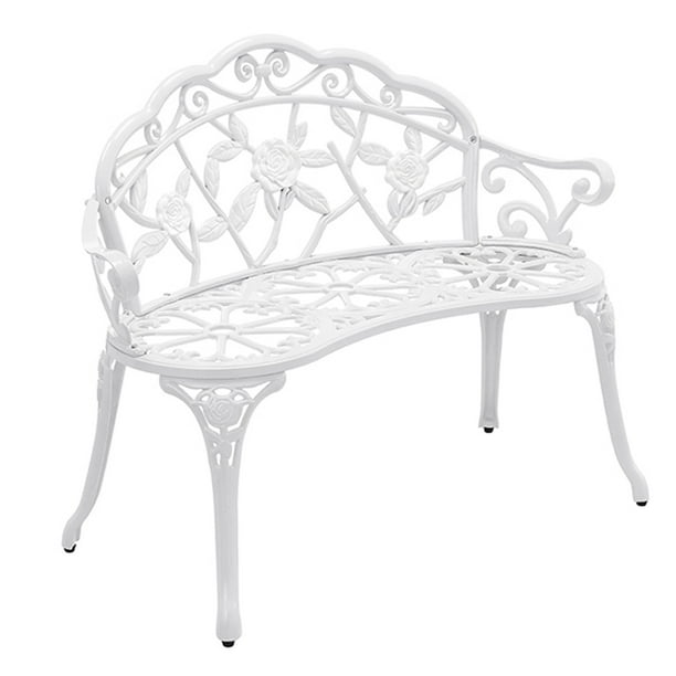 WHITE METAL ROSE GARDEN BENCH - Walmart.com - Walmart.com