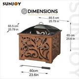Sunjoy 26 Inch Fire Pit for Outside, Outdoor Wood Burning Firepit with ...