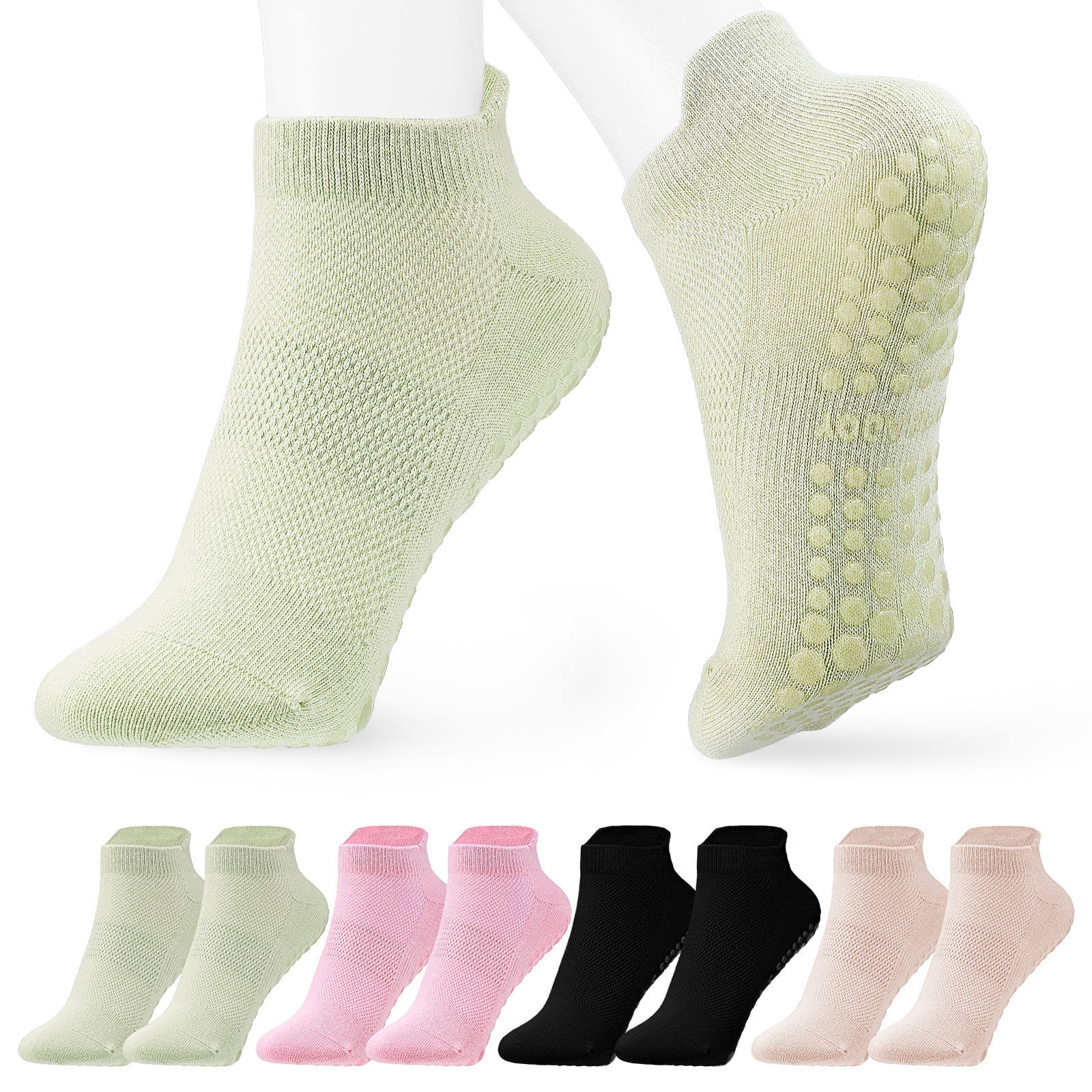 Click here for Ounona Grip Socks Pilates Grip Socks 4 Pairs Cotto... prices