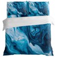 Abstract Blue Ocean Flowing California King Size Bed Set,Sea Waves Art ...