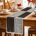 Black Striped Table Runner - 60 Inch Long Farmhouse Stripes Modern ...