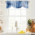 Blue Ink Marble Tie Up Valances Curtain, Coastal Nautical Water Ripples ...