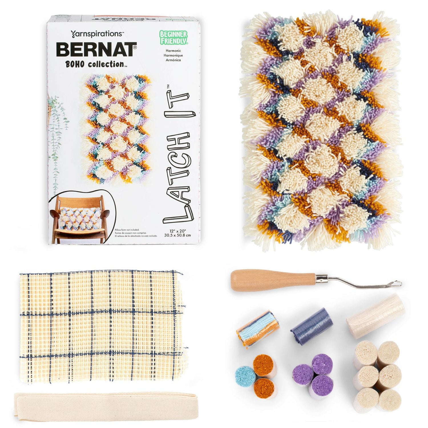 Click here for Bernat Latch It Boho Collection Acrylic Yarn Kit prices