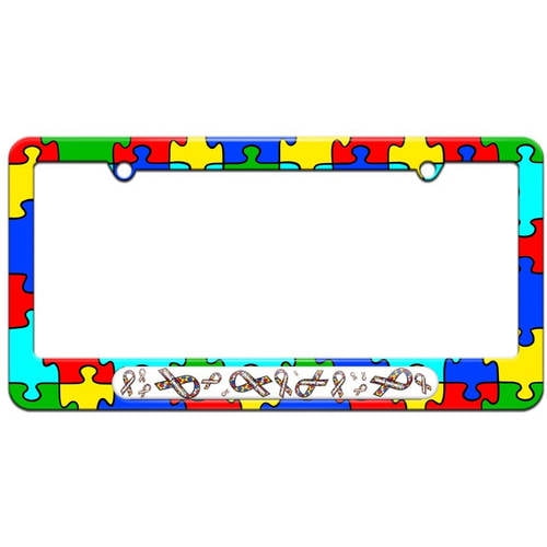 Autism Awareness Ribbons License Plate Tag Frame, Multiple Colors ...