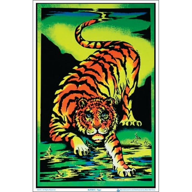 Crouching Tiger Flocked Blacklight Poster 23-by-35 Inches - Walmart.com
