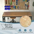 LZBEITEM 60” Large Rolling Power Strip Workbench, Solid Oak, Adjustable ...