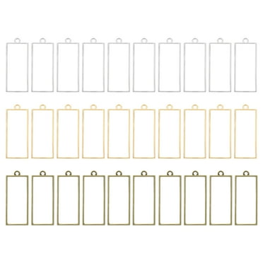 Ice Resin Milan Bezels Closed Back Rectangle Large-Antique Silver ...