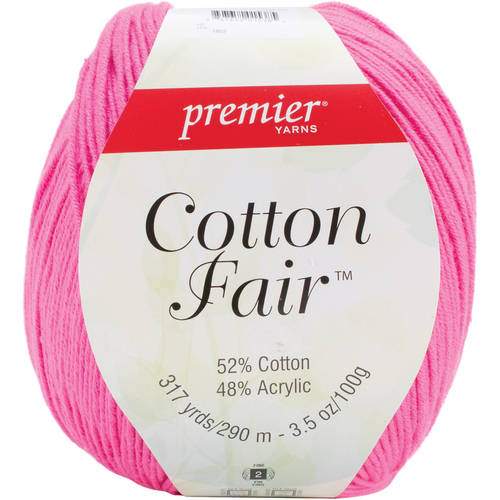 Premier Yarns Light Acrylic Cotton Blend Bright Pink Yarn, 317 yd ...