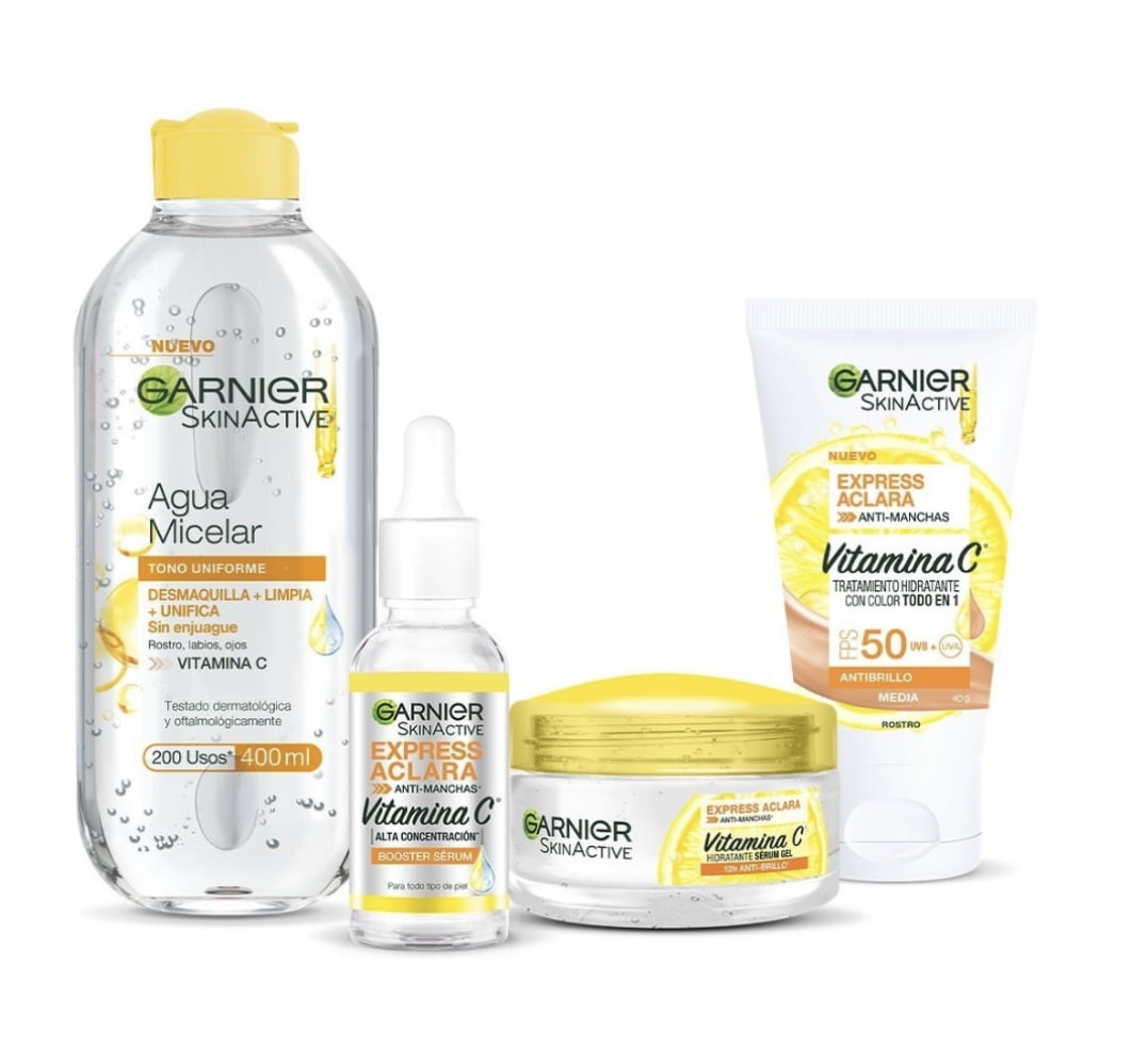 Pack Garnier Express Aclara Vitamina C 4 Pasos Tono Medio Garnier Pack ...