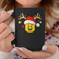 Christmas Building Bricks Head With Santa Hat Antlers Lights Coffee ...