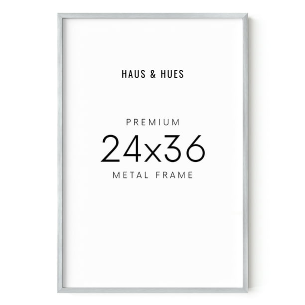 Haus and Hues 24x36 Silver Picture Frame - Set of 1 Silver Poster Frame ...