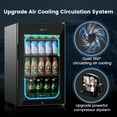 COLOZO Black Beverage Refrigerator Cooler, 96 Cans Freestanding Mini ...