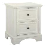 Farmhouse Basics 2 Drawer Nightstand in Rustic White Finish Engineered ...