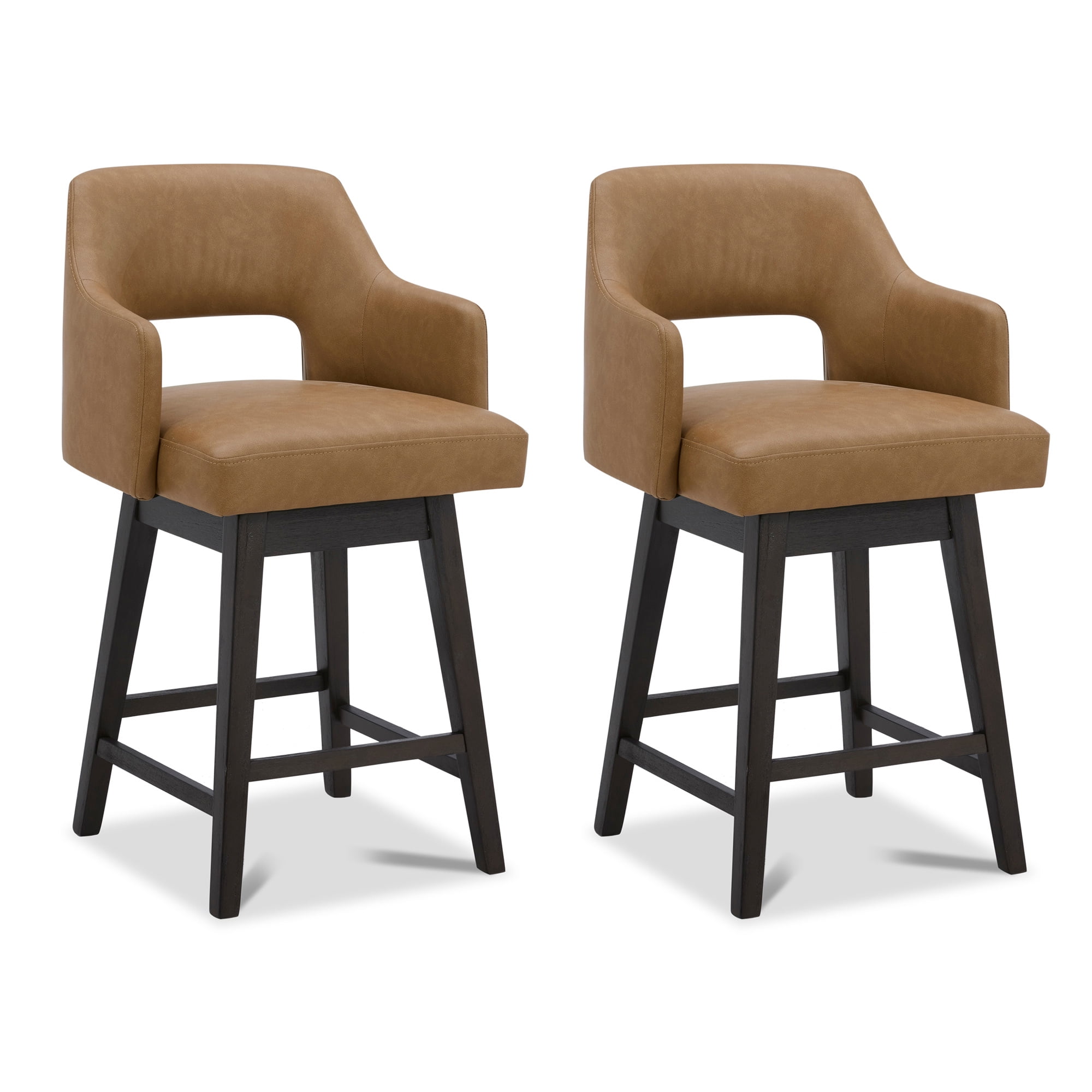 CHITA 26 in Swivel Counter Bar Stools Set of 2 with Open Contoured Back ...