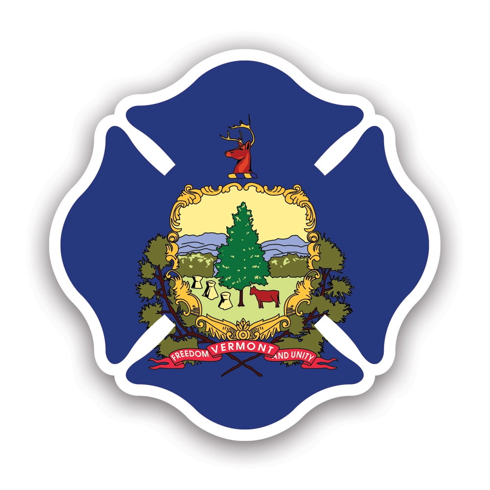 Vermont State Maltese Cross Shaped Sticker Decal - Self Adhesive Vinyl ...